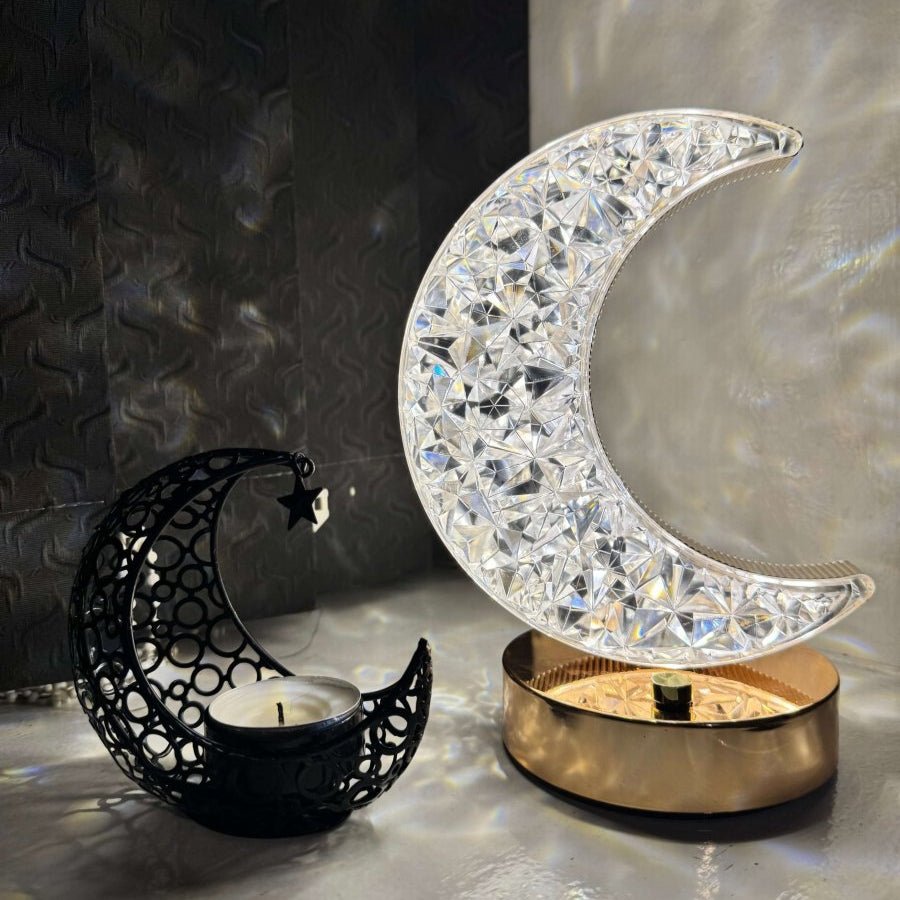 LED Crystal Touch Moon Lamp for Elegant Home Decor – Designs by Inaya